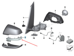 NEW BMW 2 F45 FRONT RIGHT WING MIRROR TURN SIGNAL 63137377964 2015 OEM ...