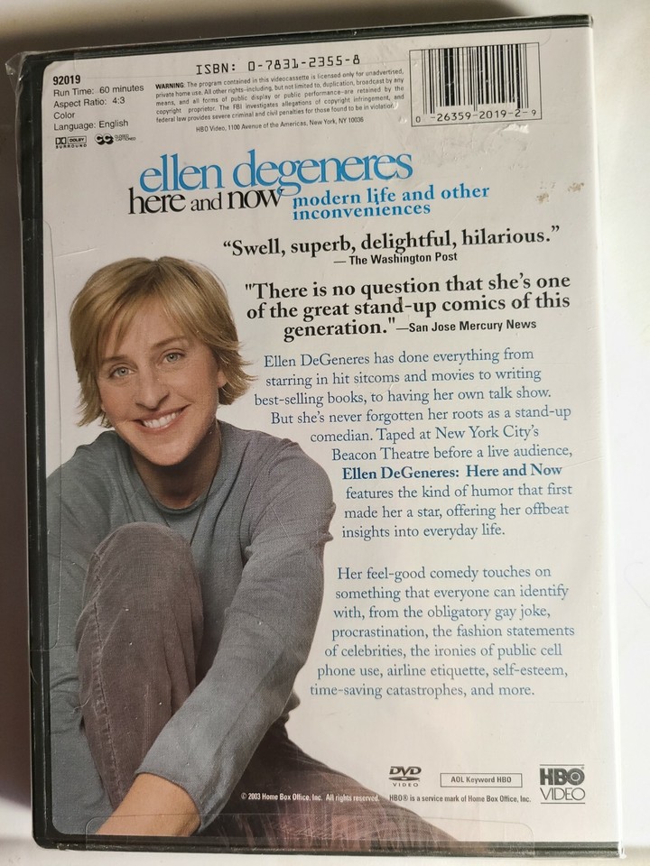 Ellen DeGeneres: Here and Now (DVD,2003,Unrated) BRAND NEW! USA ...