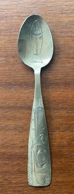 Native American-Tlingit/Haida-Hand cut, engraved souvenir spoon-Sitka ...