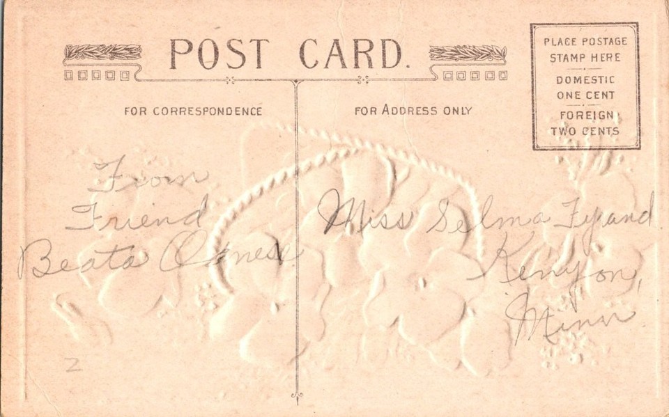 Embossed Pansies Postcard To Wish You Joy Floral Basket Kenyon MN 1900s ...