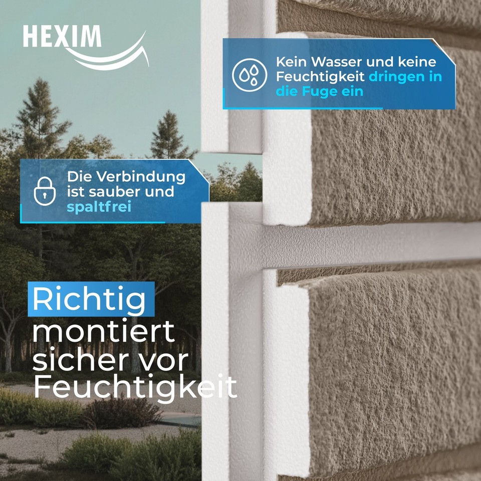 HEXIM Fassadenpaneele Wandverkleidung Steinoptik 3D Wandpaneele Innen ...