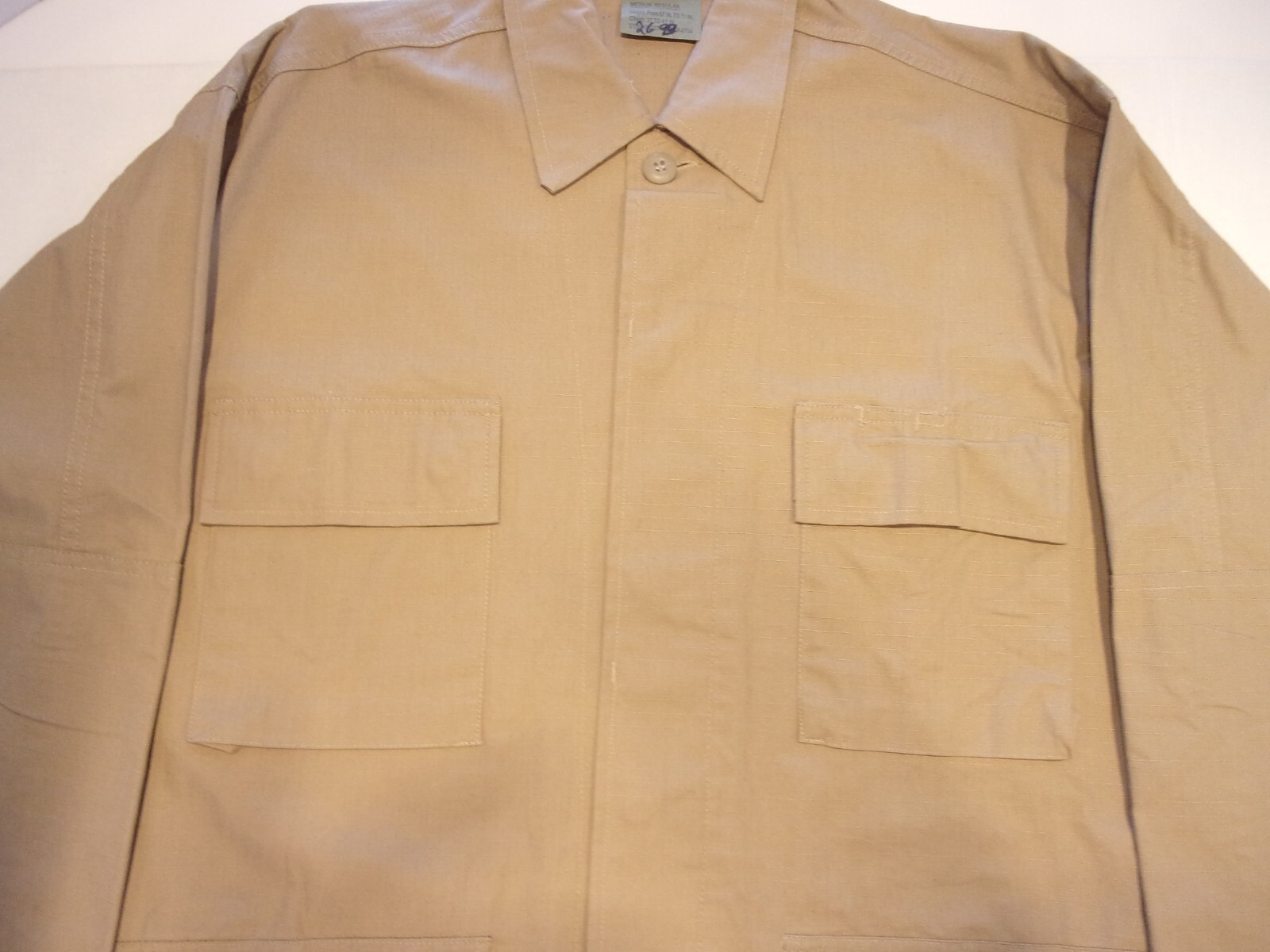 NEW COMBAT HOT WEATHER LIGHTWEIGHT TAN KHAKI TACTICAL JACKET SMALL MENS ...