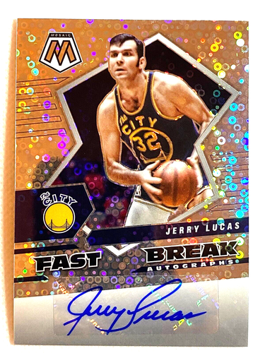 JERRY LUCAS 2021 PANINI MOSAIC PRIZM DISCO AUTO FAST BREAK SIGNED ...