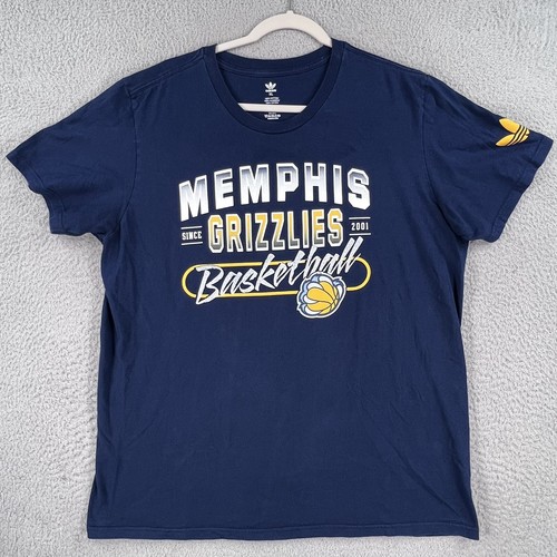 Memphis Grizzlies Shirt MENS XL Adidas Navy Blue Graphic Tee NBA | eBay