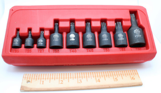 Mac Tools STP9PT 9pc TorX Impact Socket Set w/ Tray T20-T60 Made in USA READ | eBay