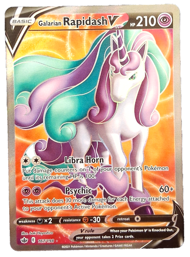 GALARIAN RAPIDASH V HP 210 LIBRA HORN 167/ 198 HOLO POKEMON TRADING ...
