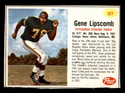 1962 Post Football #127 Gene Lipscomb EX | eBay