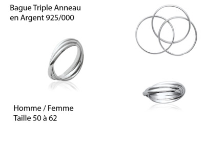925 Silver 3 Ring Band - Women's Or Men's Wedding Ring | eBay