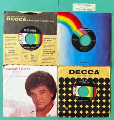 Lot Of 4 Conway Twitty - 45RPM - The Rose, Boogie Grass Band, Next In ...