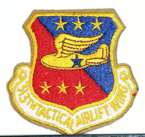 USAF Air Force 313th Tactical Airlift Wing Full Colored Insignia Emblem ...