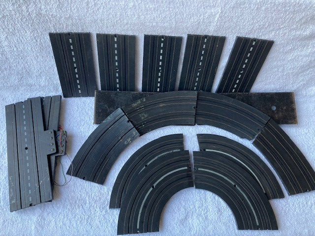 Vintage Aurora Model Motoring Slot Car Track Pieces and Working Cars ...