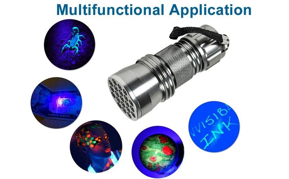 LED UV 385 nM Blacklight Flashlight for Gemstone Geology Mineralogy ...