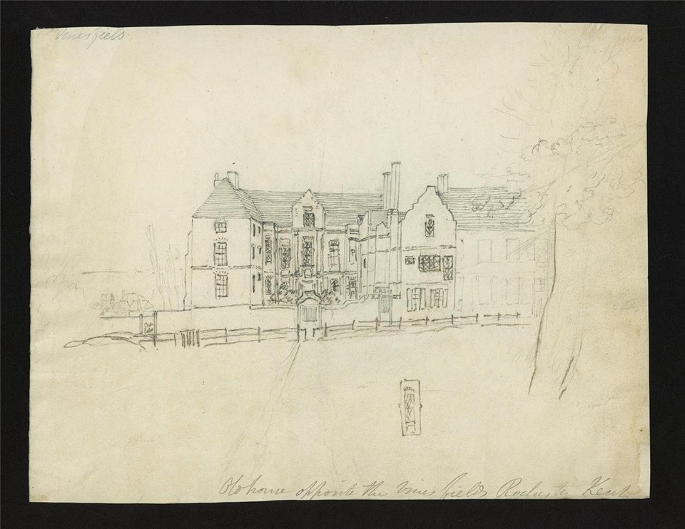 Old House Rochester Kent - Pencil Drawing - Early 19th Century | eBay UK