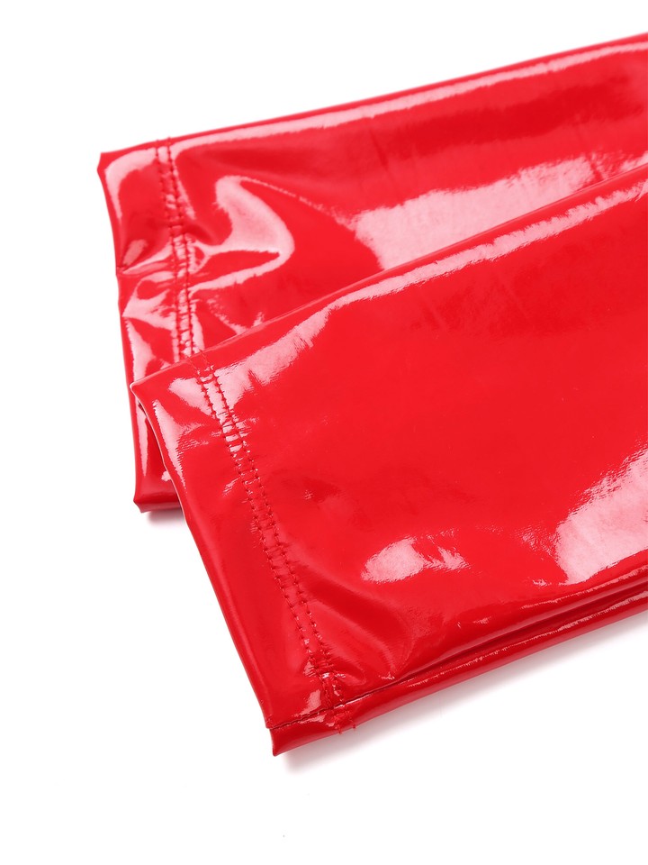 Women's PVC Leather Sleepwear Wet Look Latex Jumpsuit Hollow Out Night ...