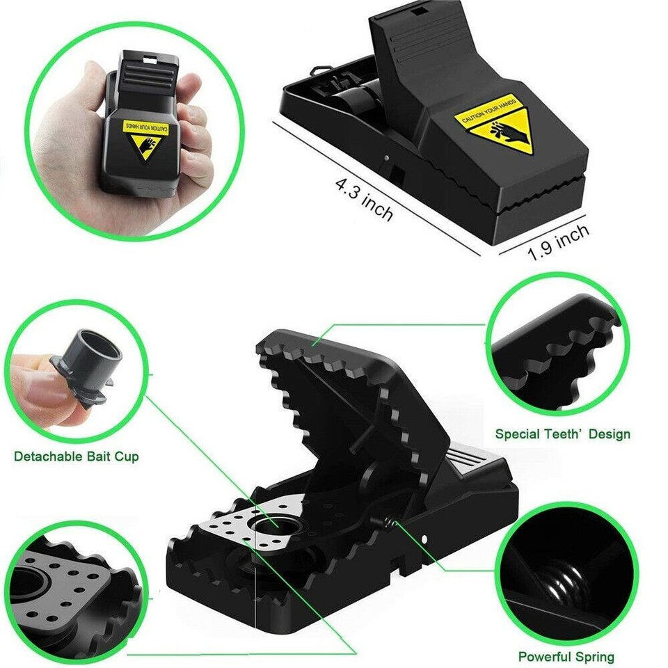 6-PACK Reusable MOUSE TRAPS Rat Trap Rodent Snap Trap Mice Trap Catcher ...