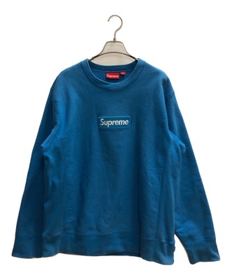 SUPREME BOX Logo Crewneck/Box Logo Crewneck Size: L Blue Men SUPREME BOX Logo Crewneck/Box Logo Crewneck Size: L Blue Men
