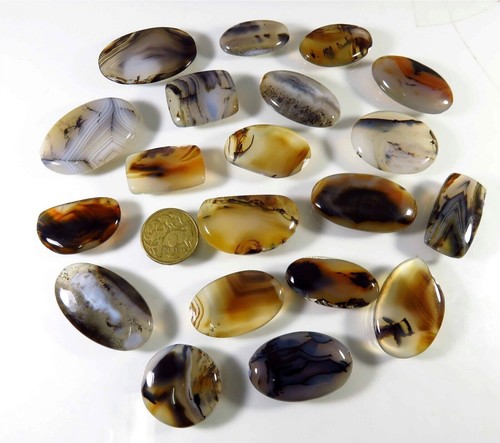 Natural Brown Gemstone Montana Agate Cabs 30-48 mm Wholesale Lot 20 Pcs ...