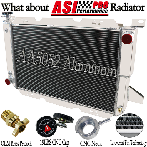 4-ROW Aluminum Radiator For 1985-1997 Ford F150 F250 F350 Bronco 5.0L 5 ...