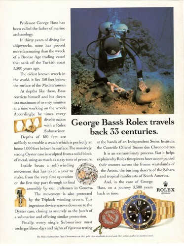 ROLEX Reloj Submariner Date GEORGE BASS 1992 Publicidad Vintage | eBay