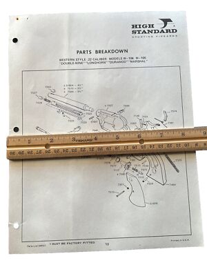 HIGH STANDARD M104 W105 Double Nine Longhorn Durango Marshal Parts ...