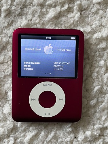 Apple iPod Nano 3rd Generation 8GB PB257LL - Red | eBay