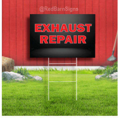 Exhaust Repair Coroplast Sign Plastic Indoor Outdoor Yard Sign | eBay