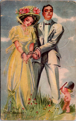 Romantic Victorian Couple in Handcuffs Cupid Police Love and Life ...