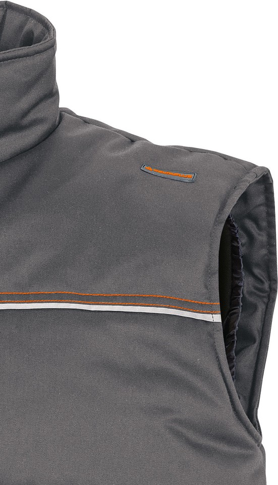 Delta Plus Stockton 2 Grey Orange Padded Multi Pocket Work Vest Gilet ...