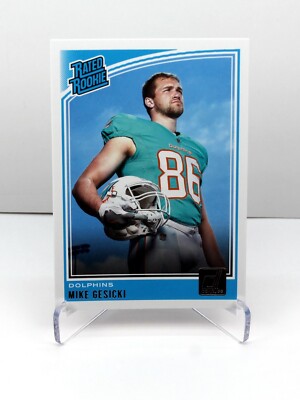 2018 Panini Donruss Rated Rookie Card #337 Mike Gesicki Miami Dolphins ...