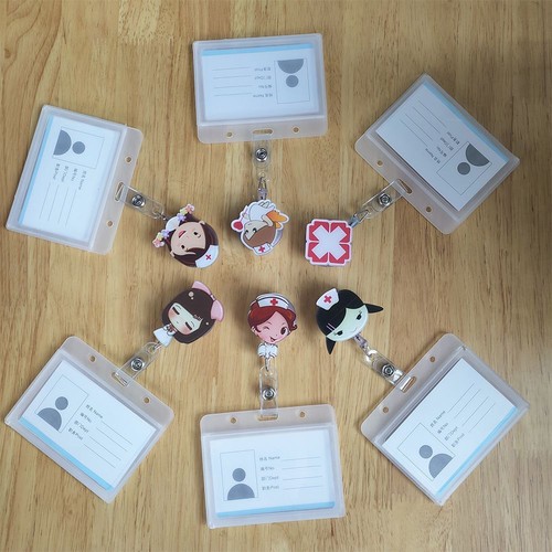 ID Card Retractable Badge Reel Card Holder Nurse Doctor Horizontal ...