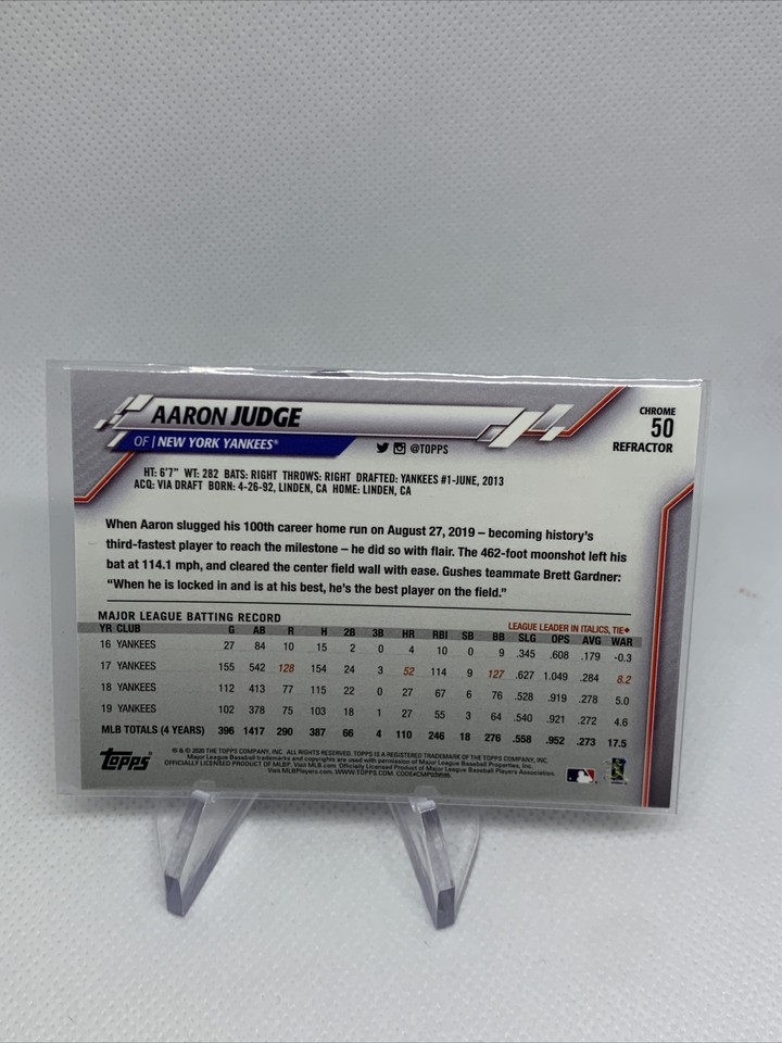 2020 Topps Chrome Aaron Judge Pink Refractor New York Yankees | eBay