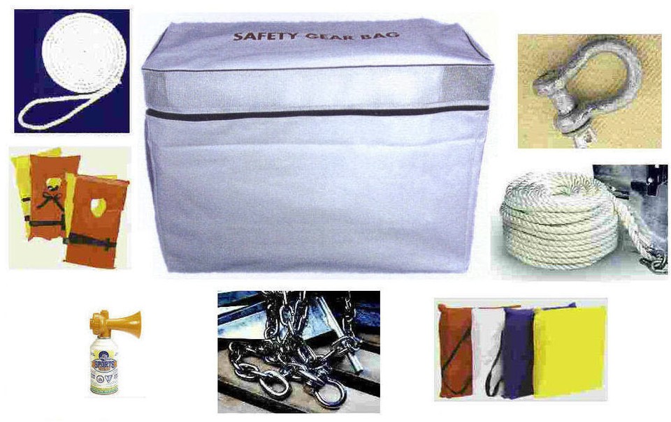 Kent 4215 Boat Starter Safety Gear Kit Bag Vest Cushion Horn Anchor ...