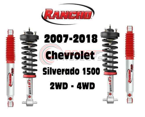 Rancho Front Struts & RS9000XL Adjustable Rear Shocks For 07-18 ...