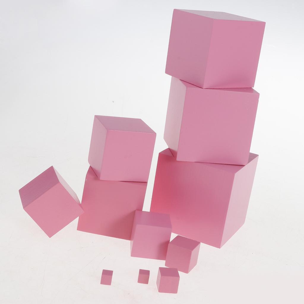 Wooden Square Stacking Blocks Bricks Kids Pink Educational | eBay