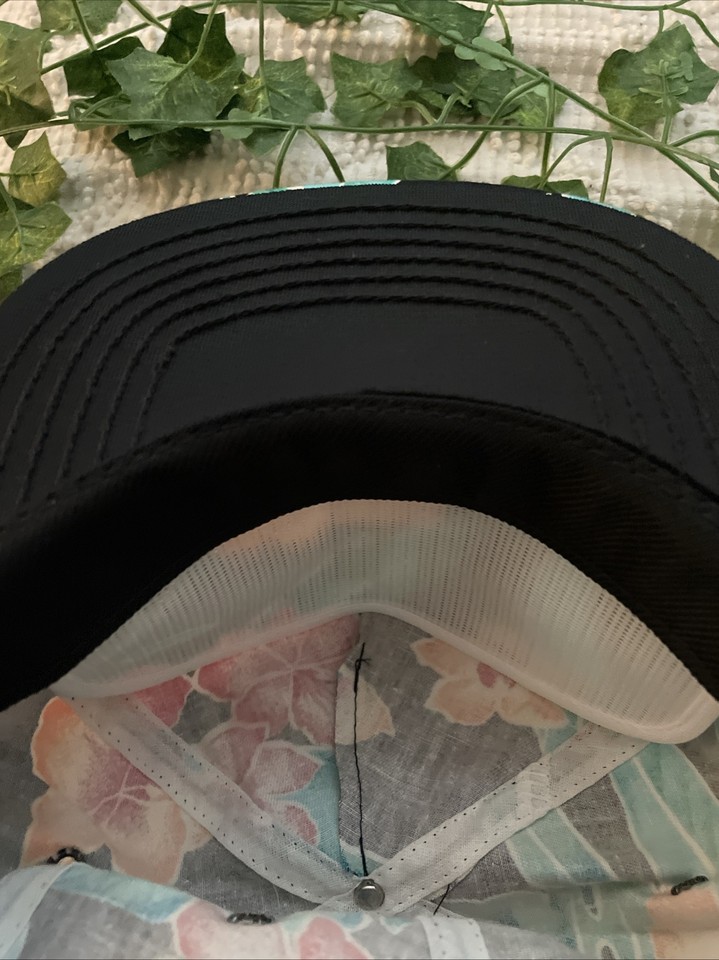 Vintage San Sun Blue Hawaii Luau Maui Floral Old 80s Rope Trucker ...