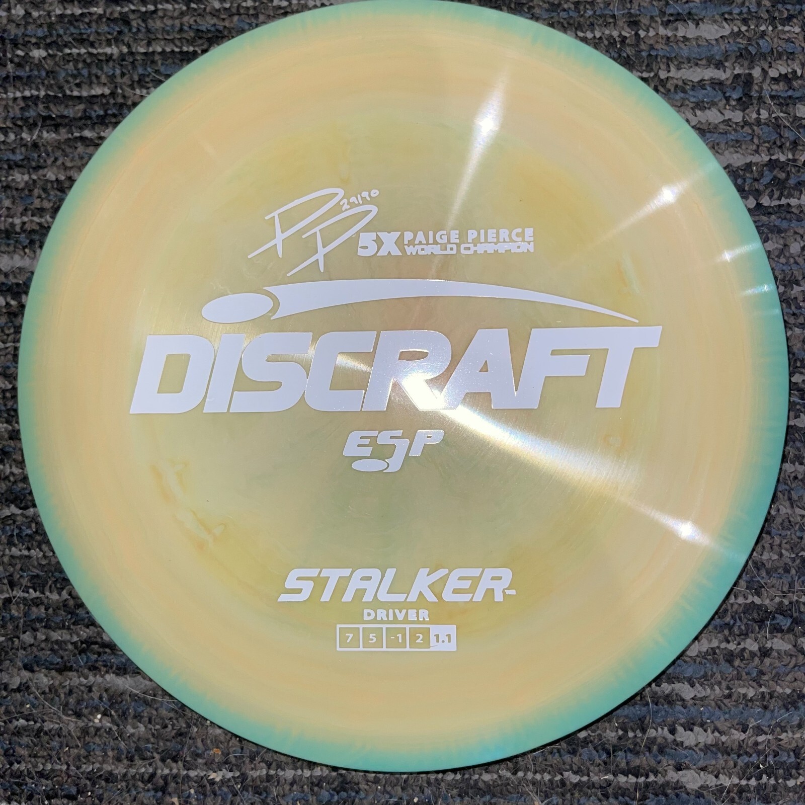 NEW DISCRAFT ESP SWIRLY STALKER DISC GOLF FAIRWAY DRIVER GR/WT 175-6G ...
