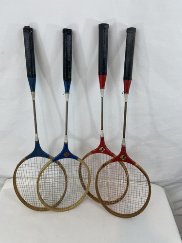 Set of 4 Vintage Wood Badminton Racquets Rackets | eBay