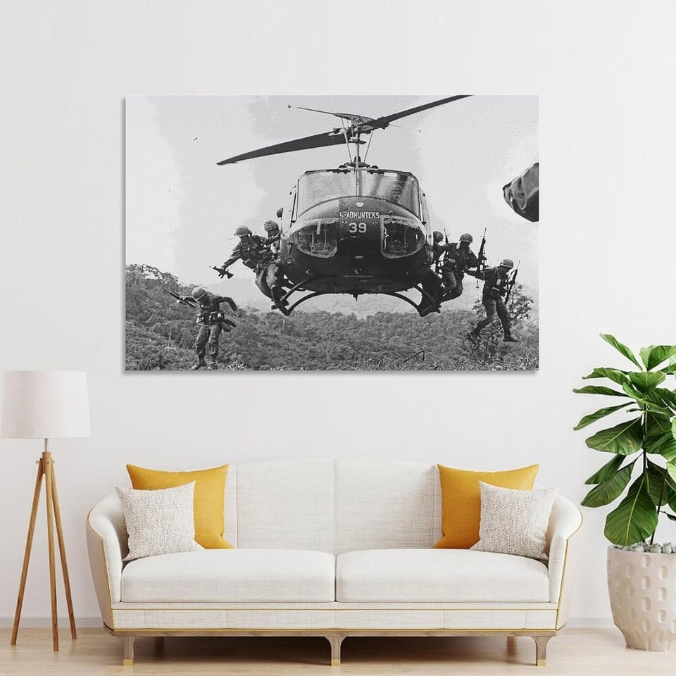 UH-1 Iroquois Huey Poster Military Helicopter Canvas Wall Art Poster ...