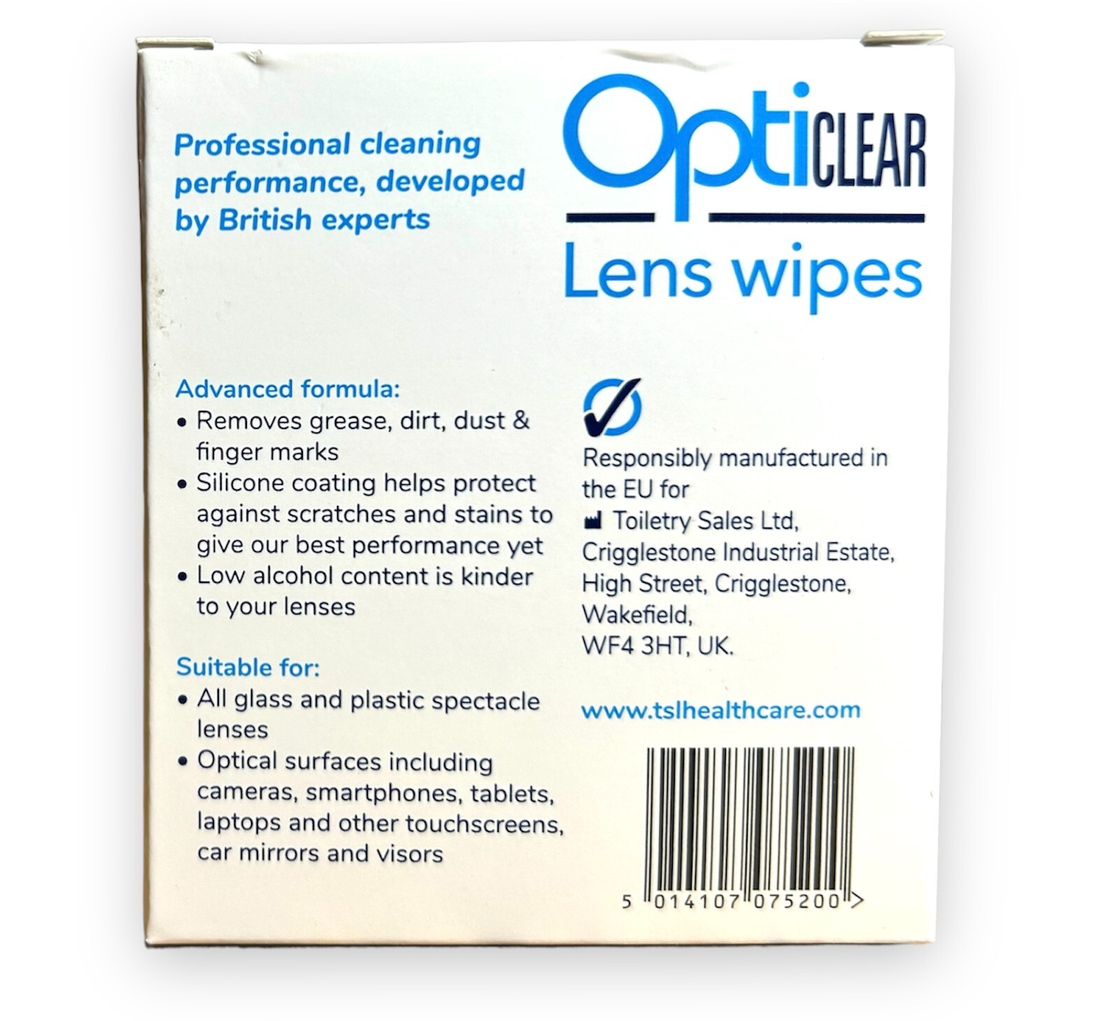 Pack of 2 Opticlear Lens Wipes 100% Smer free - Kind to Coatings ...