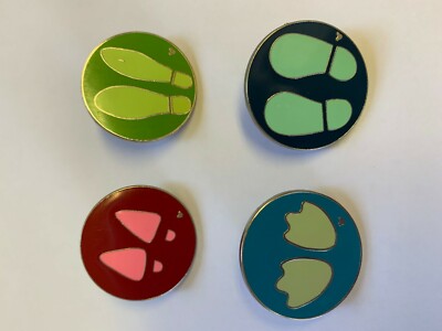 Disney Footprint Hidden Mickey Pins Full Set Of 4 | eBay