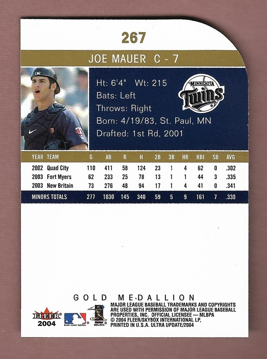2004 Fleer Ultra - Joe Mauer #267 Gold Medallion for sale online | eBay