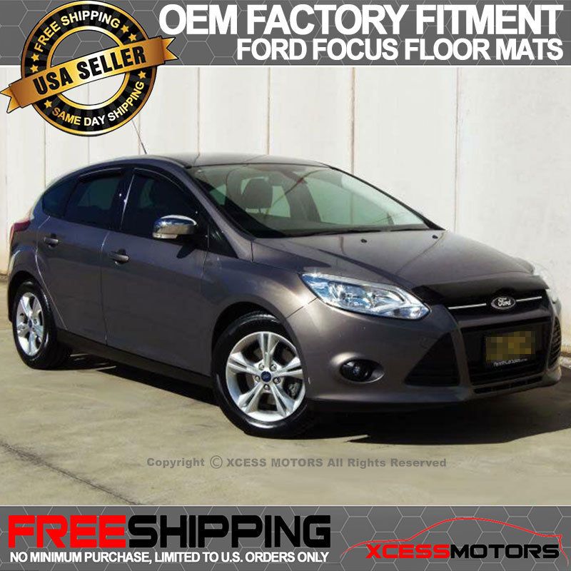 Fits 12-18 Ford Focus 4PCS Front & Rear Floor Mats Carpet Nylon Black ...