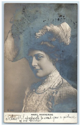 1909 Mary Mannering English Actress Greenville Michigan MI Rotograph ...