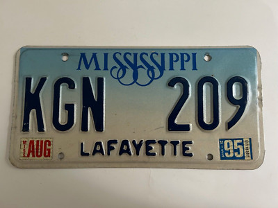 1995 Mississippi License Plate Lafayette County All Original | eBay