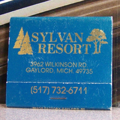 Rare Vintage Matchbook N2 Gaylord Michigan Sylvan Resort Treetops Trees ...