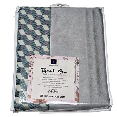 Lush Décor One Window Panel 52x84in Luxury Mid Century Geo Silk Faux ...