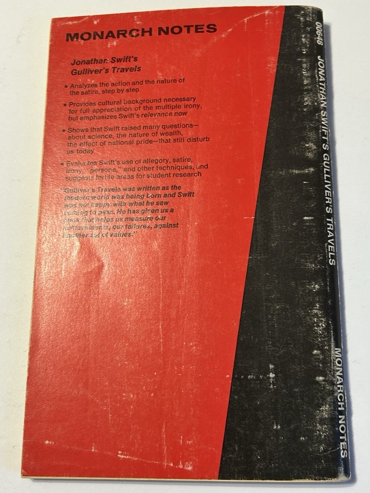 Monarch Notes & Critical Study Guide: Jonathan Swift's Gulliver's ...