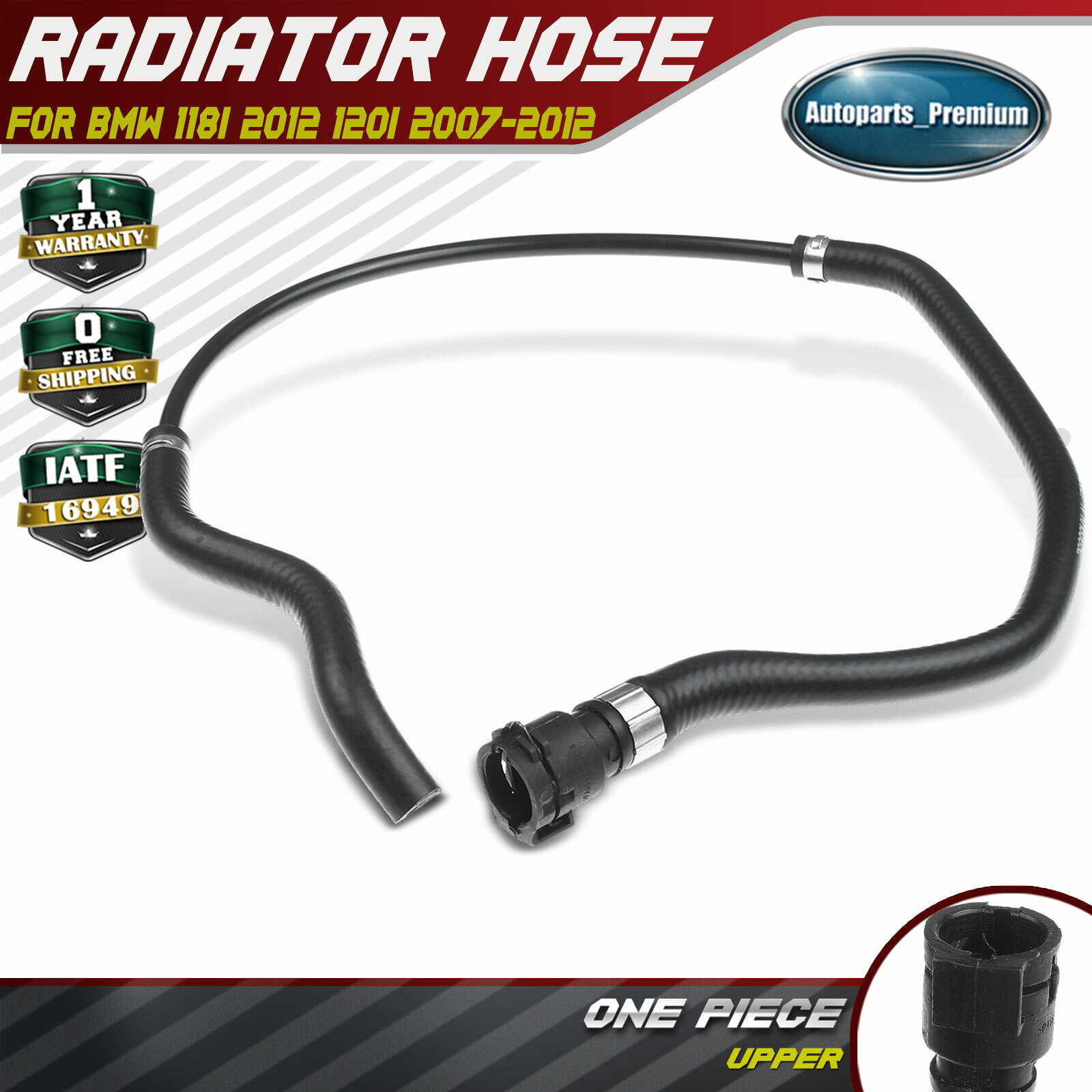 Radiator Coolant Hose for BMW 118i 2012 120i 2007-2012 L4 1.6L 2.0L ...