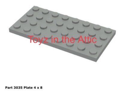 Lego 1x 3035 Light Gray Plate 4 x 8 Alien Moon Stalker 6940 | eBay