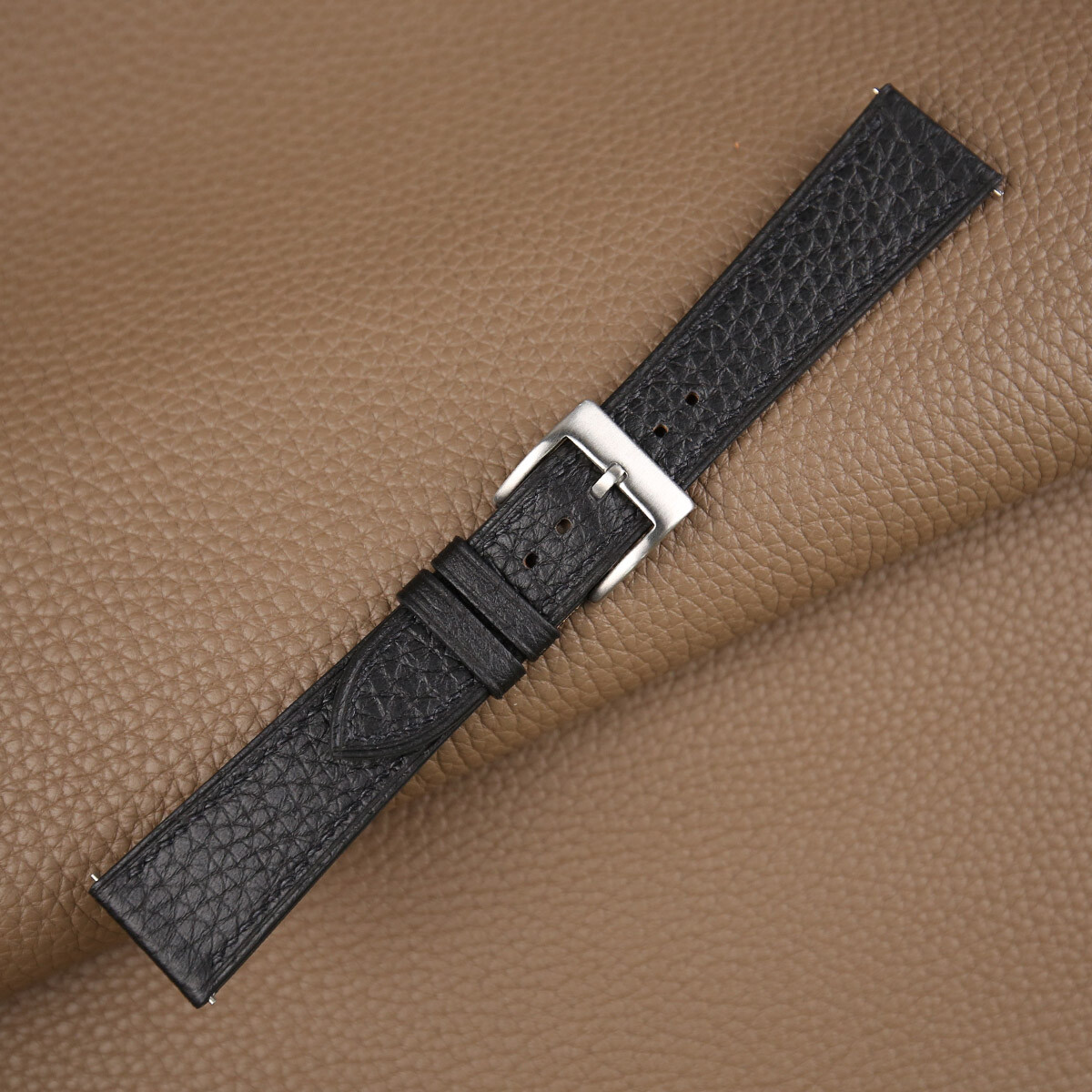 Goatskin Black Togo Leather Watch Strap Band 18mm 19mm 20mm 21mm 22mm ...